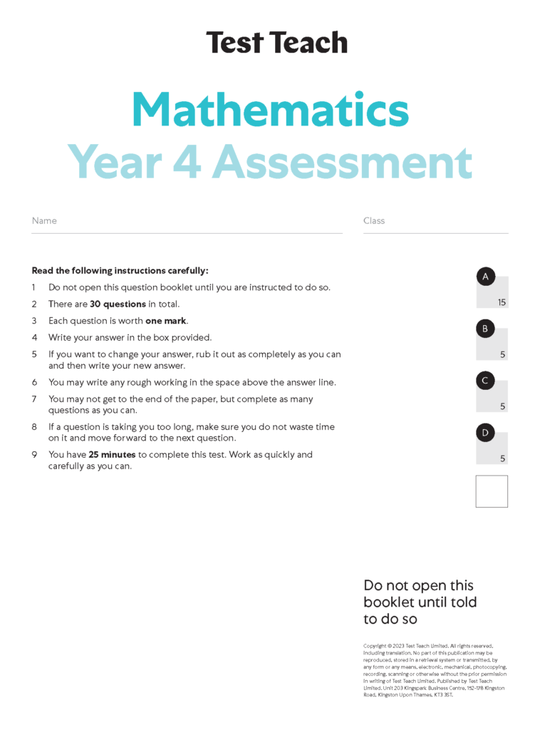 Mathematics | Year 4 Assessment - Test Teach