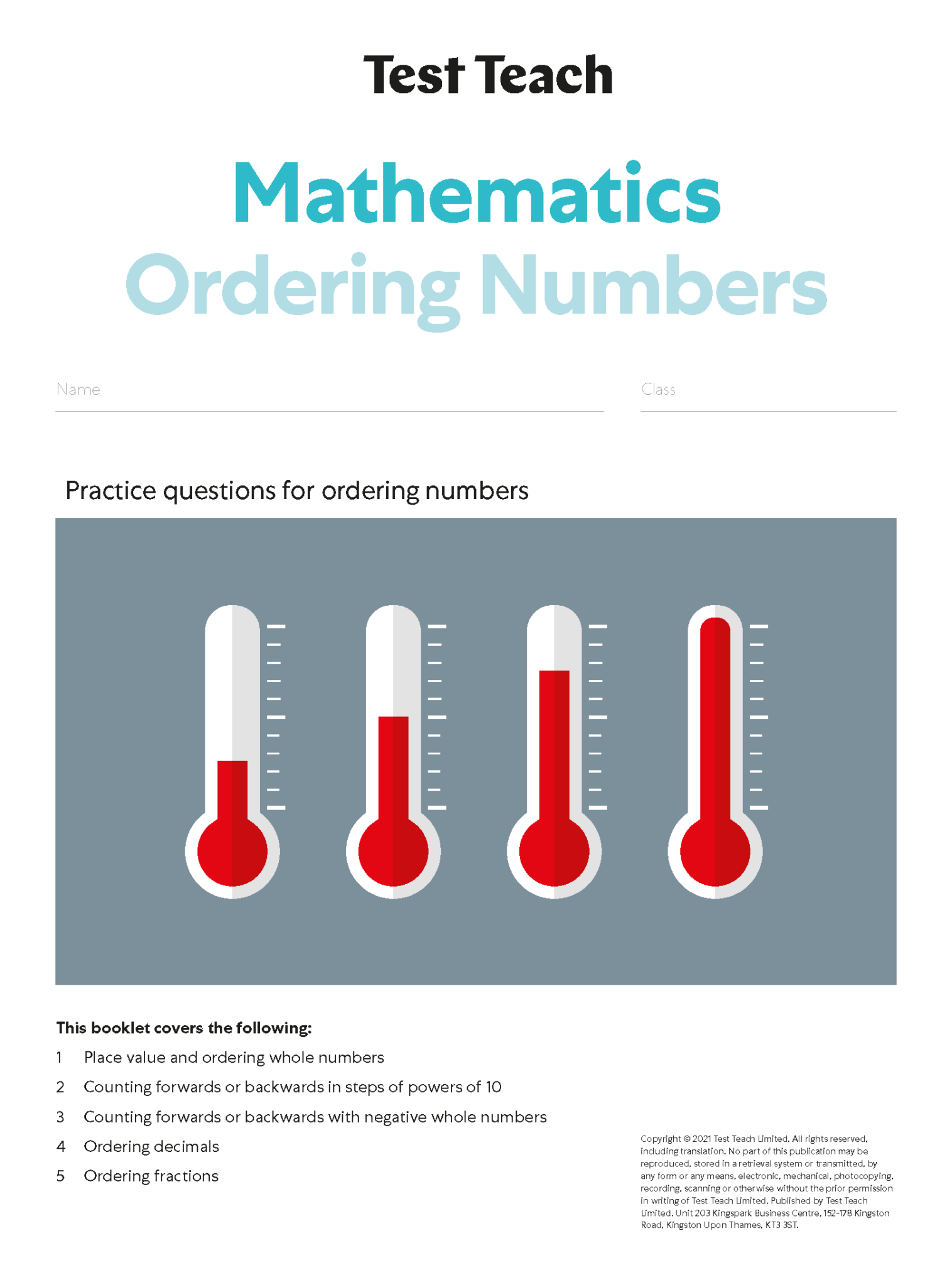 Mathematics | Ordering Numbers | Practice - Test Teach
