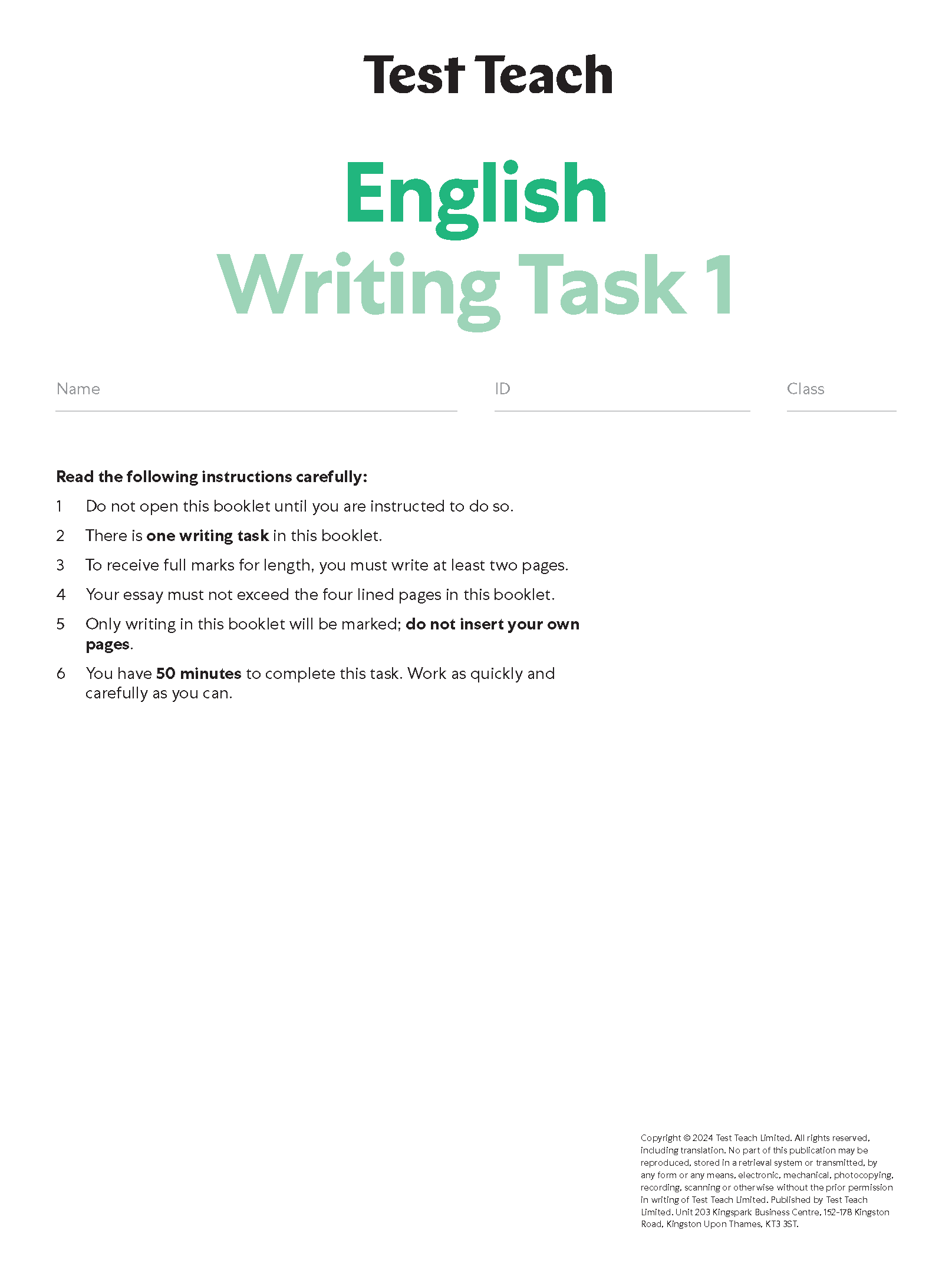 English | Writing Task 1 - Test Teach