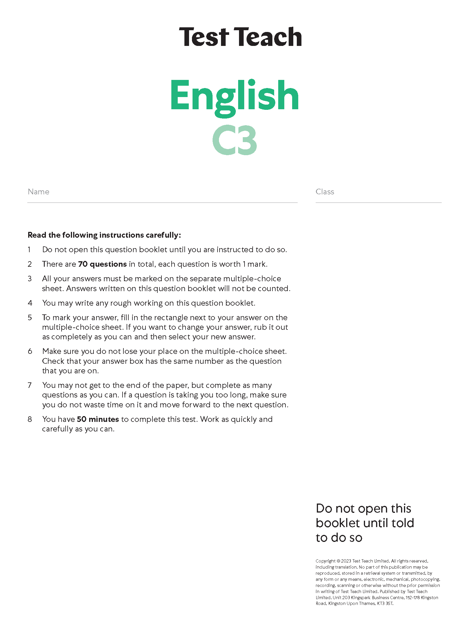 English | C3 - Test Teach